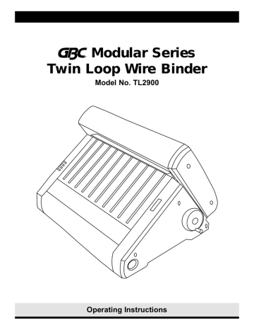 MyBinding GBC TL2900 Electric Wire Closer Instruction | Manualzz