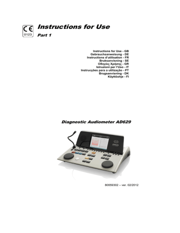 Interacoustics AD629 Instruções de operação | Manualzz