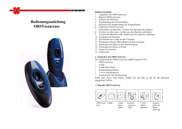 ORSYscan/easy Bedienungsanleitung | Manualzz