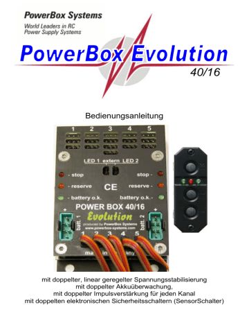 PowerBox Evolution 40/16 Bedienungsanleitung | Manualzz