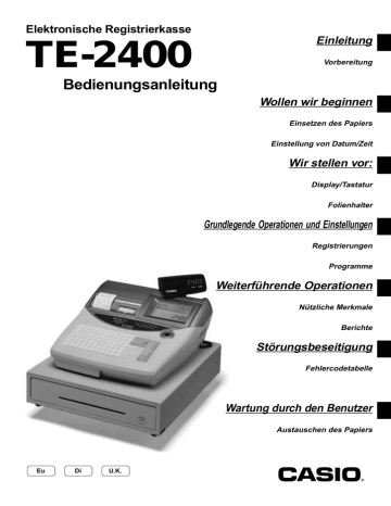 Casio TE-2400 Cash Register Bedienungsanleitung | Manualzz