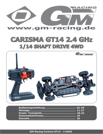 Carisma GT14 2.4 GHz - Bedienungsanleitung | Manualzz