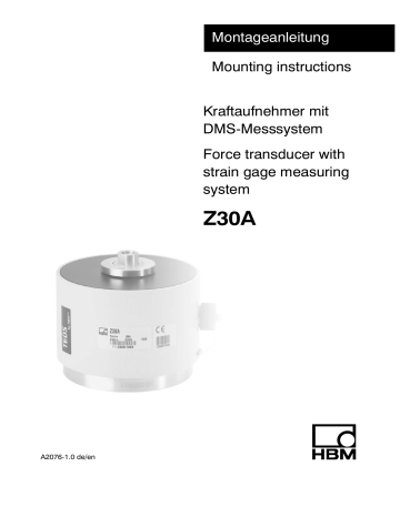 HBM Z30A Mounting instructions | Manualzz