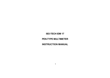 iso-tech idm 17 pen-type multimeter instruction manual | Manualzz