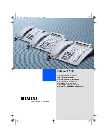 Siemens optiPoint 500 entry, optiPoint 500 economy, optiPoint 500 basic ...