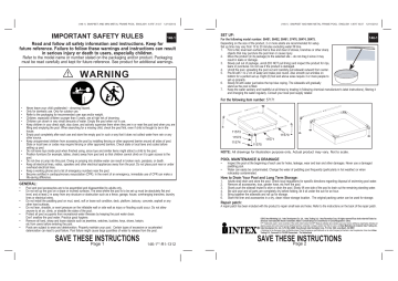 INTEX snapset and mini metal frame pool 56451, 56452, 58461, 57476 ...