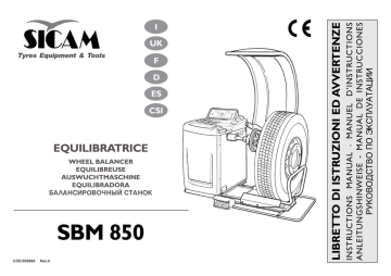 SICAM SBM 850 Wheel Balancer Instructions | Manualzz
