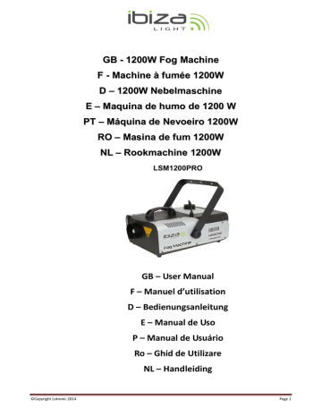 Fog Machine Instructions | Manualzz