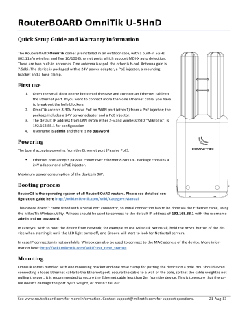 MikroTik OmniTik U-5HnD Quick Setup Guide | Manualzz