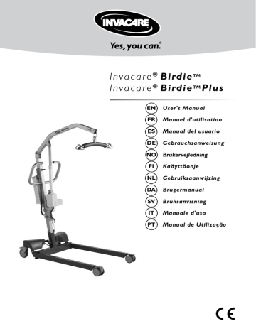 Invacare Birdie Plus, Birdie Brugermanual | Manualzz