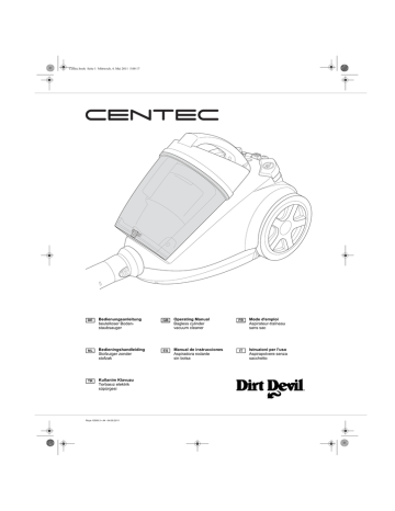 Dirt Devil Centec Instrucciones de operación | Manualzz