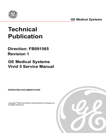 GE Medical Systems Vivid 5 Service Manual | Manualzz