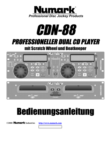 Numark CDN 88 Bedienungsanleitung | Manualzz