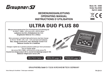 GRAUPNER ULTRA DUO Plus 80 Operating Manual | Manualzz