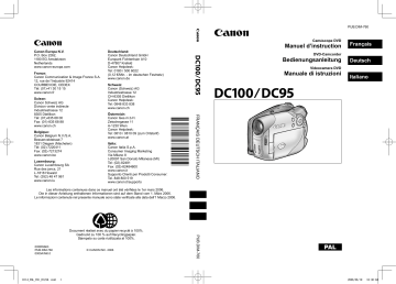 Canon DC100 Mode d'emploi | Manualzz