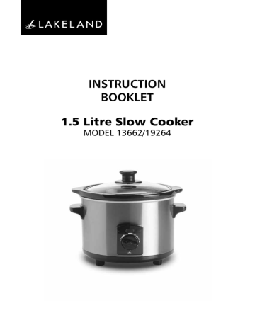 INSTRUCTION BOOKLET 1.5 Litre Slow Cooker | Manualzz