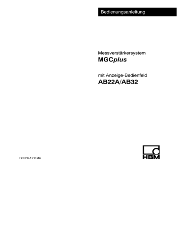 HBM MGCplus AB22A/AB32 Bedienungsanleitung | Messverstärkersystem ...