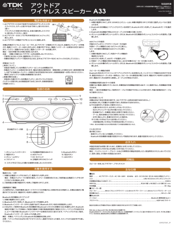 TDK A33 Draadloze luidspreker Gebruikershandleiding | Manualzz