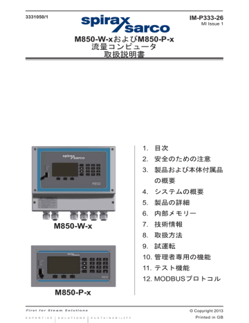 Steam Flow Meter M850 W-x, M850 P-x Instruction Manual | Manualzz
