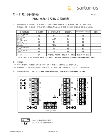 Sartorius PR6130 64S ロードセル用和算箱 取扱説明書 | Manualzz