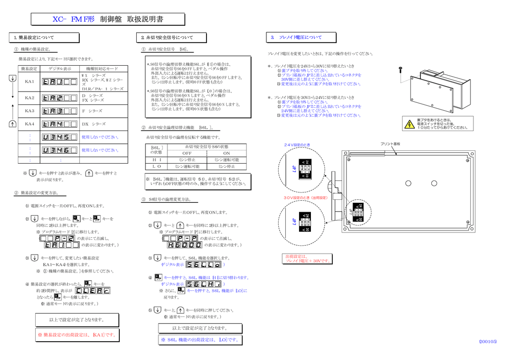 XC−FMF形 制御盤 取扱説明書 | Manualzz