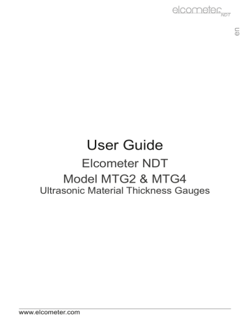 Elcometer MTG2, MTG4 User Guide | Manualzz