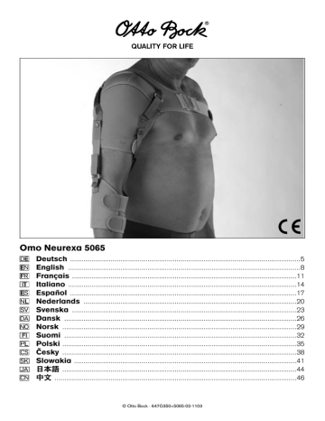shoulder orthosis Neurexa 5065 Instructions for Use | Manualzz