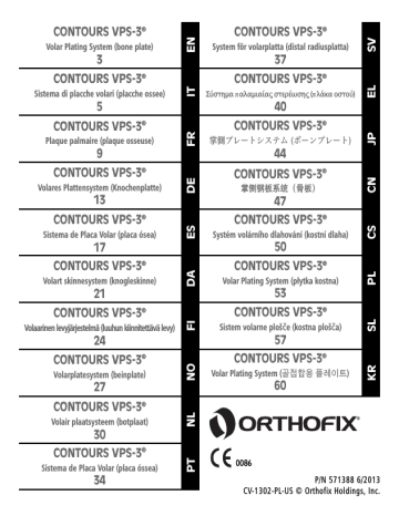 Volar Plating System CONTOURS VPS-3 bone plate Instructions for Use ...