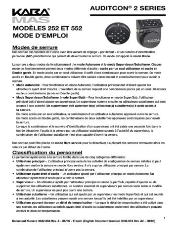 Auditcon 2 Series 252 et 552 - Mode d'emploi | Manualzz