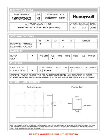Honeywell CM900 Guide d'installation | Manualzz