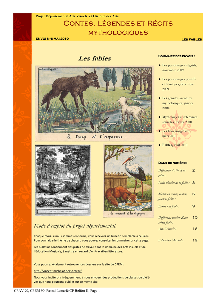 fable animaux personnifiés