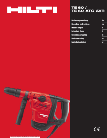 Marteau combiné TE 60, TE 60-ATC-AVR - Mode d'emploi | Manualzz