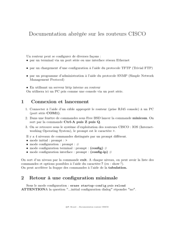 Documentation technique des routeurs CISCO | Manualzz