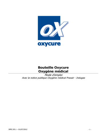 Oxycure Bouteille d'oxygène B2, B5 - Mode d'emploi | Manualzz