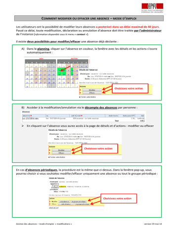 Absence Mode d'emploi | Manualzz