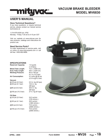 Mityvac MV6830 User's Manual | Manualzz