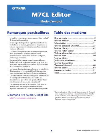 Mode d'emploi Yamaha M7CL Editor | Manualzz