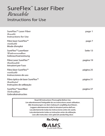 Laser Fiber SureFlex 150, 200, 273, 365, 550, 910 Instructions | Manualzz
