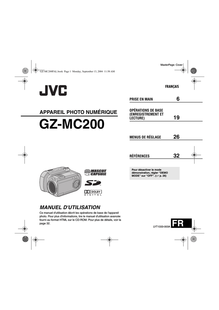 JVC GZ MC200 Mode d'emploi | Manualzz