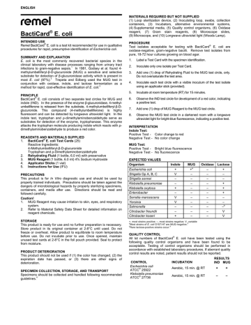 BactiCard E. coli Instructions for Use | Manualzz