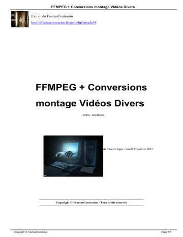 Logiciel vidéo FFMPEG, winff, libav-tools, mencoder, guide | Manualzz
