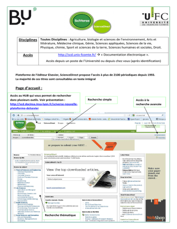 ScienceDirect Mode D'Emploi | Manualzz
