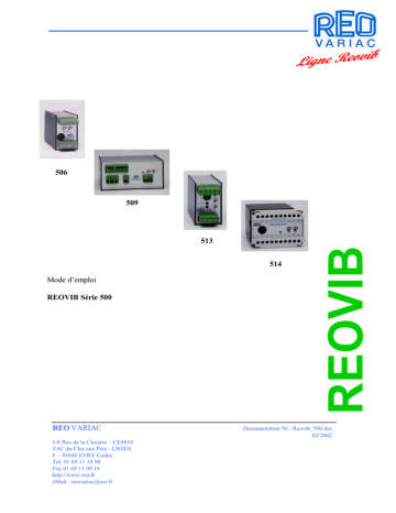 REOVIB Série 500 Mode d'emploi | Manualzz