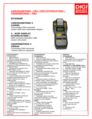 Digi Sport Instruments DT2500P Instruction manual | Manualzz