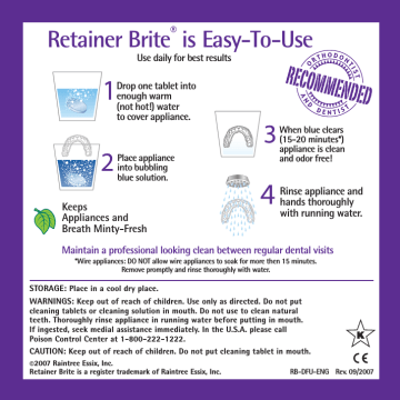 Retainer Brite® is Easy-To-Use | Manualzz