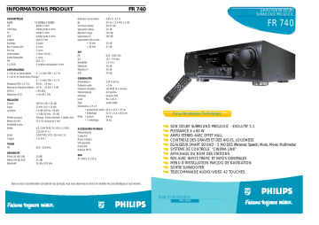 Fiche Technique Philips FR 740 ampli-tuner | Manualzz