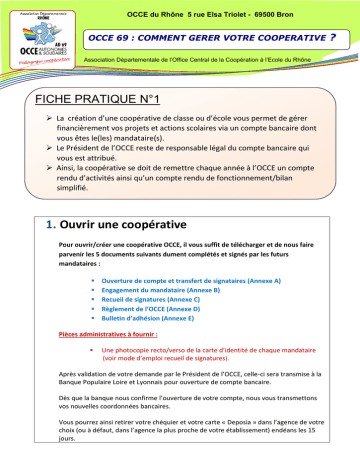 Coopérative scolaire: guide pratique OCCE | Manualzz