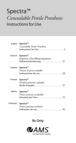 Spectra Concealable Penile Prosthesis Instructions for Use | Manualzz