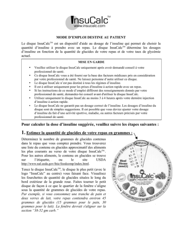 InsuCalc Mode d'emploi | Manualzz