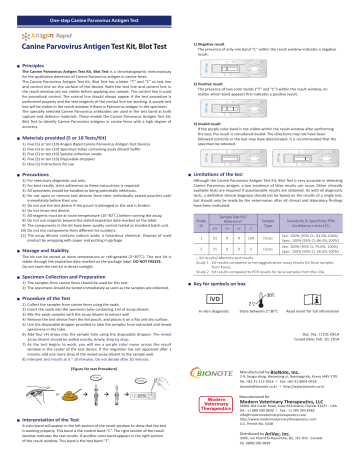 Canine Parvovirus Antigen Test Kit Anigen Rapid Blot Test Instructions ...